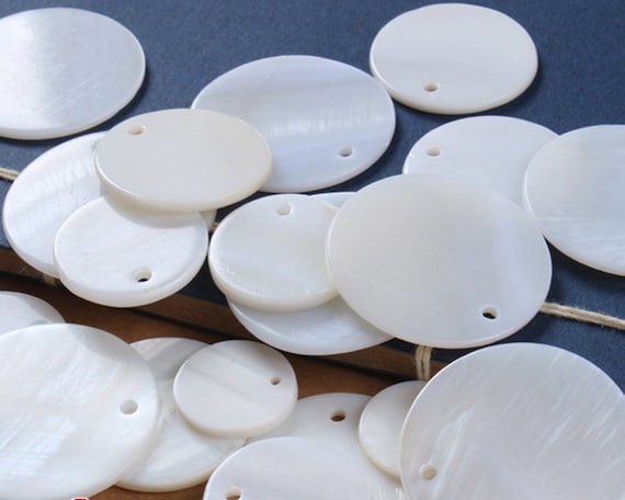 20pcs 10-30mm White Mother of Pearl Shell Round Coin Charms - Etsy