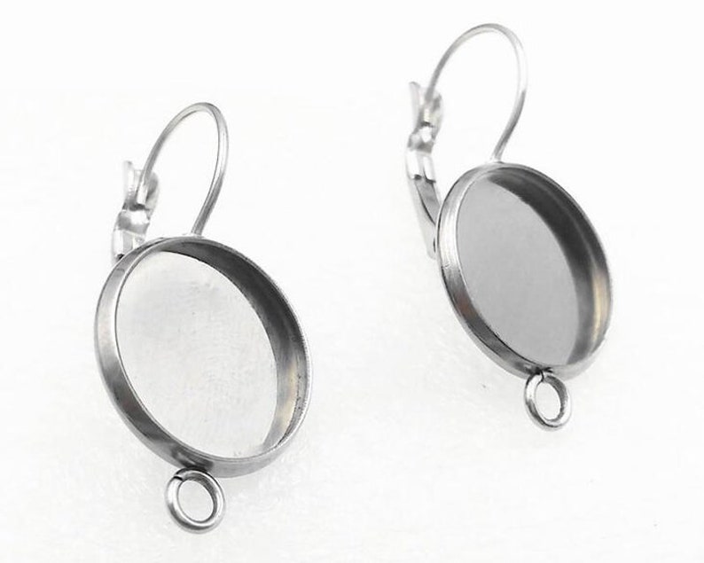 50pcs Round Stainless Steel French Earring Bases Blanks - Etsy