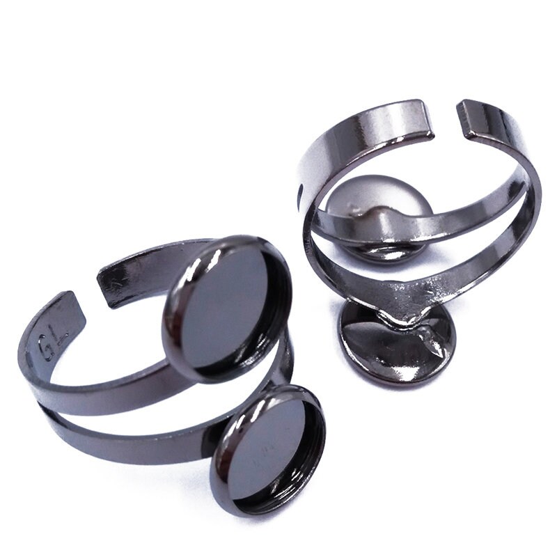 20pcs Brass Double Ring Base With Adjustable Ring W/ Two 10mm/ - Etsy