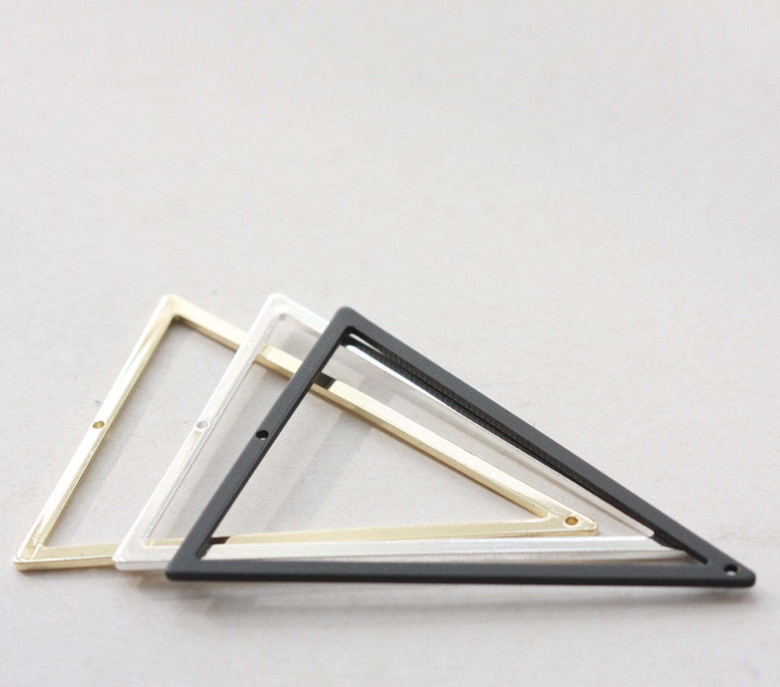 Two Hole Raw Brass Hollow Triangle Pendant Charms brass - Etsy