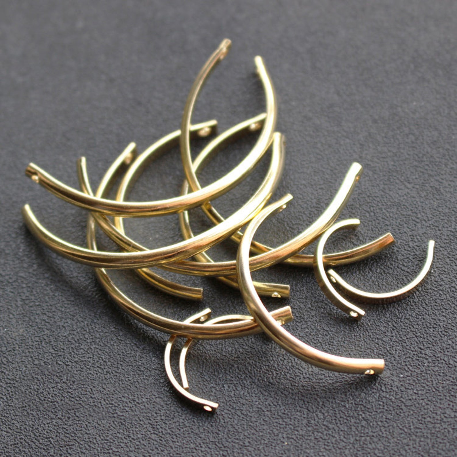 50pcs Raw Brass Finding for Jewelry Craft Making Curved Half | Etsy