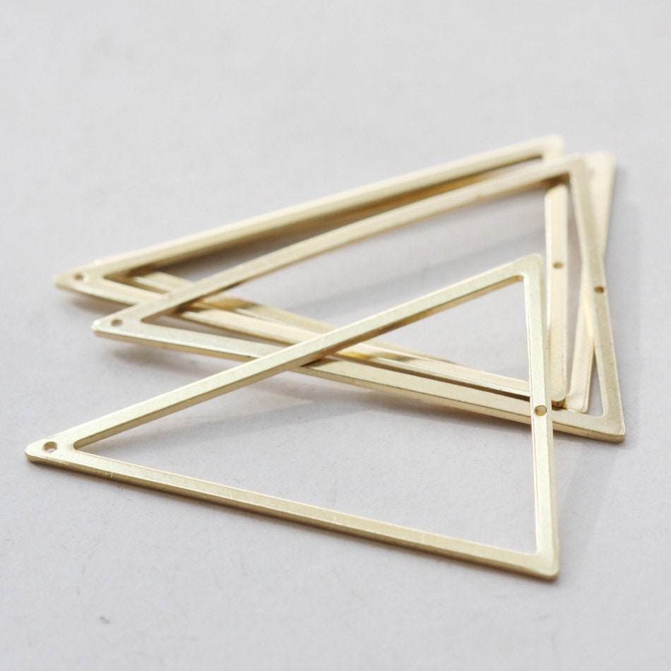 Two Hole Raw Brass Hollow Triangle Pendant Charms brass - Etsy
