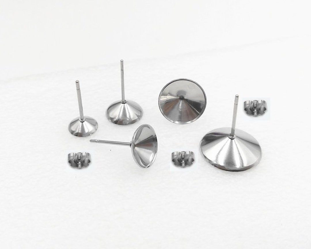 Wholesale 100pcs Earring Posts- Surgical Stainless Steel Earring W ...