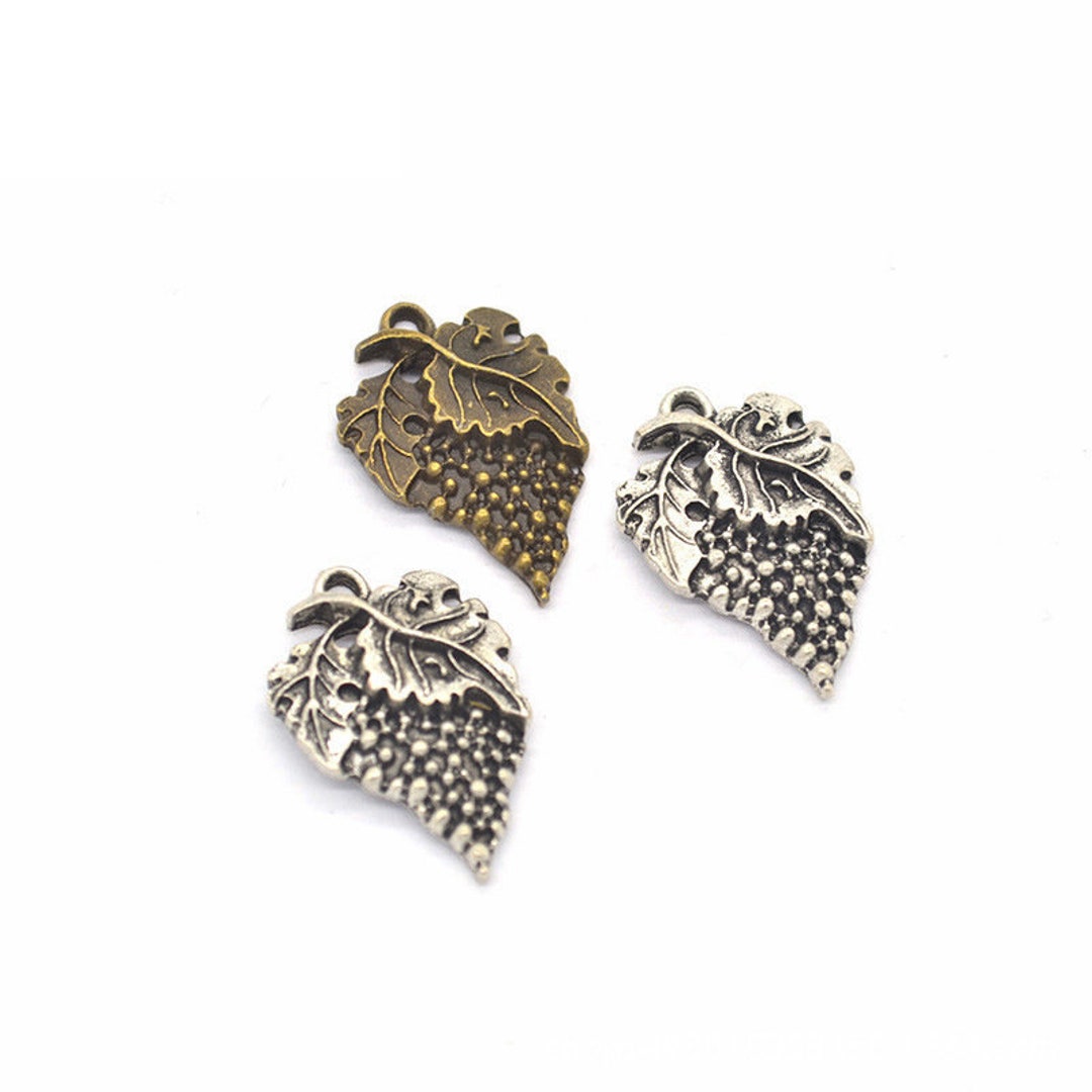 60pcs 22x15mm Antique Silver/antique Bronze Grape Pendant Charms,grape ...