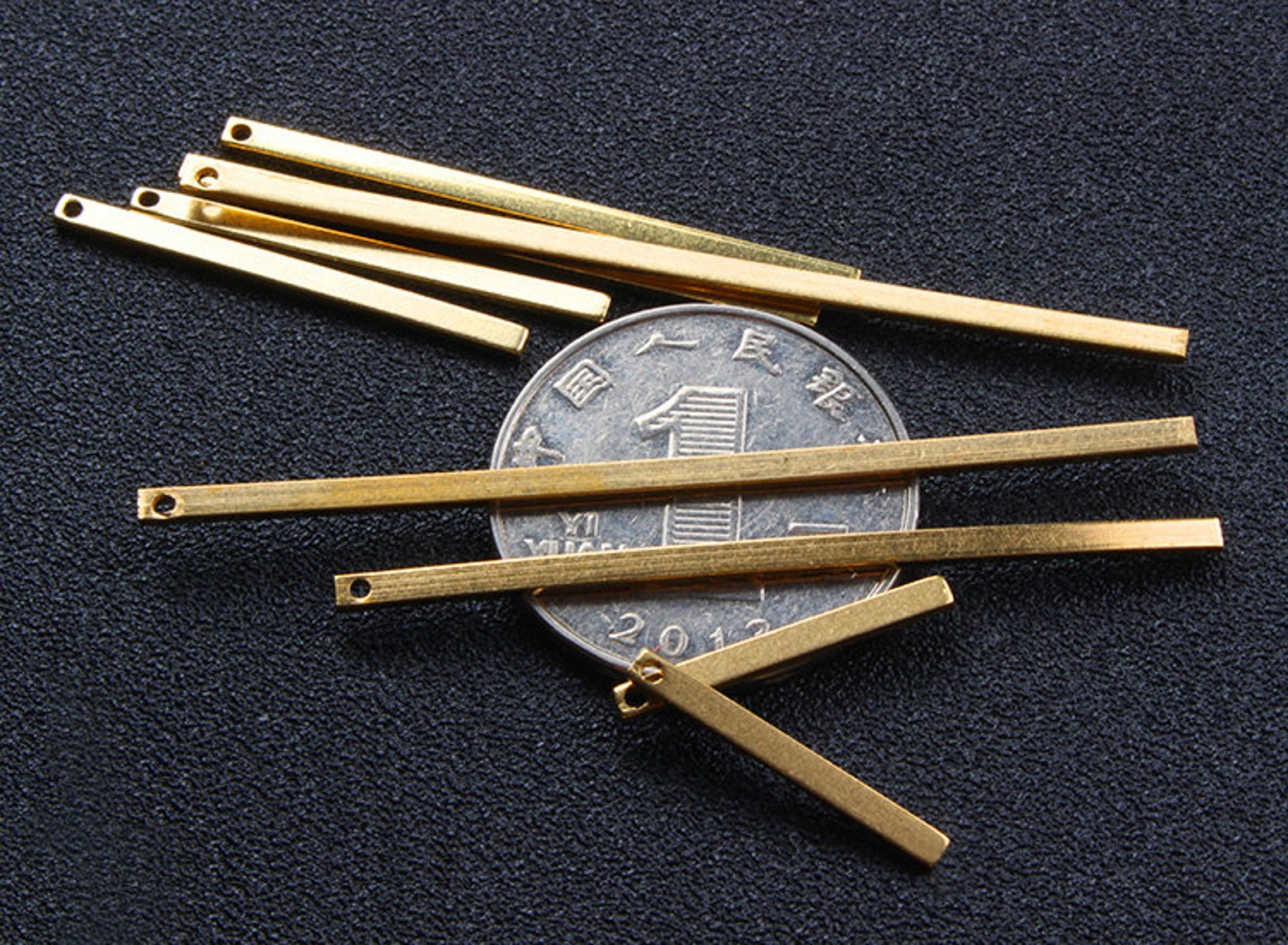 100pcs Raw Brass Rectangle Cuboid Tube Pendant Charms - Brass Bar ...