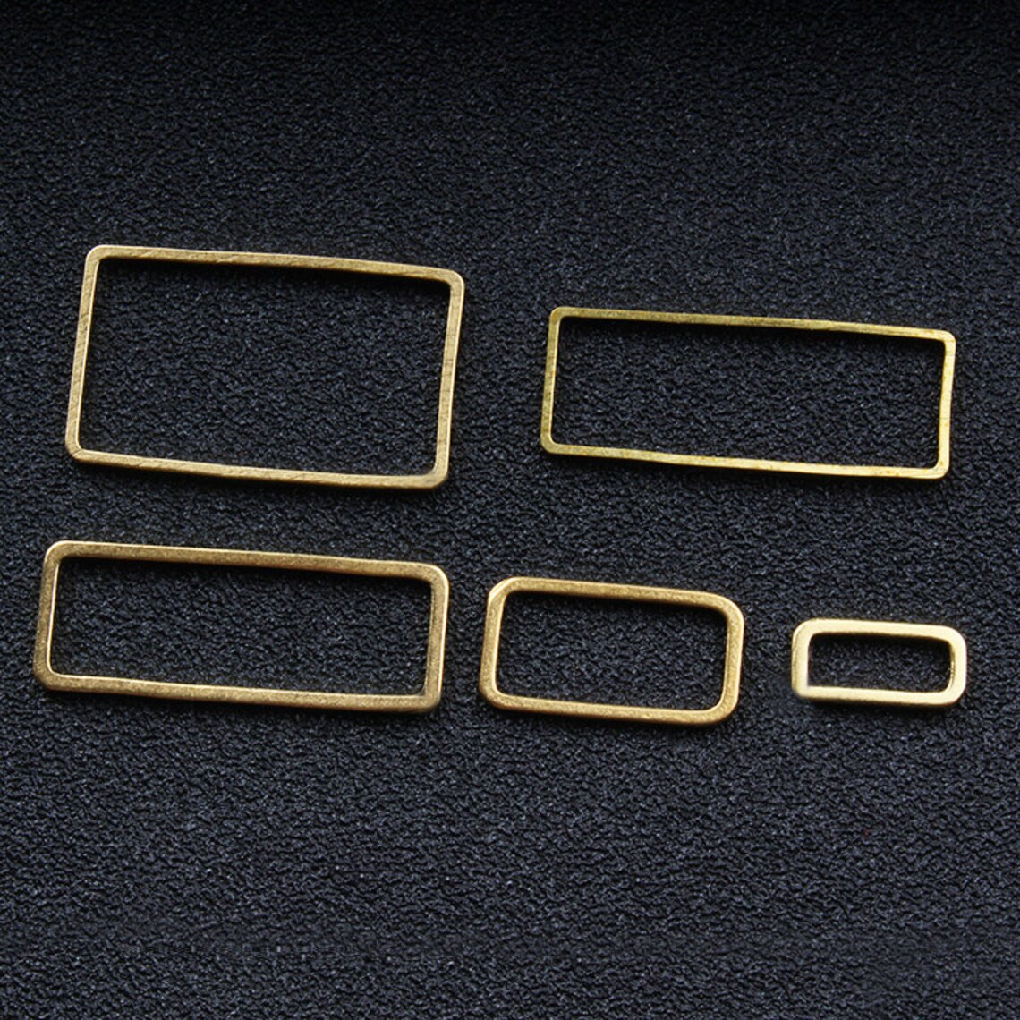 100pcs Raw Brass Hollow Rectangle Pendant Charms brass | Etsy