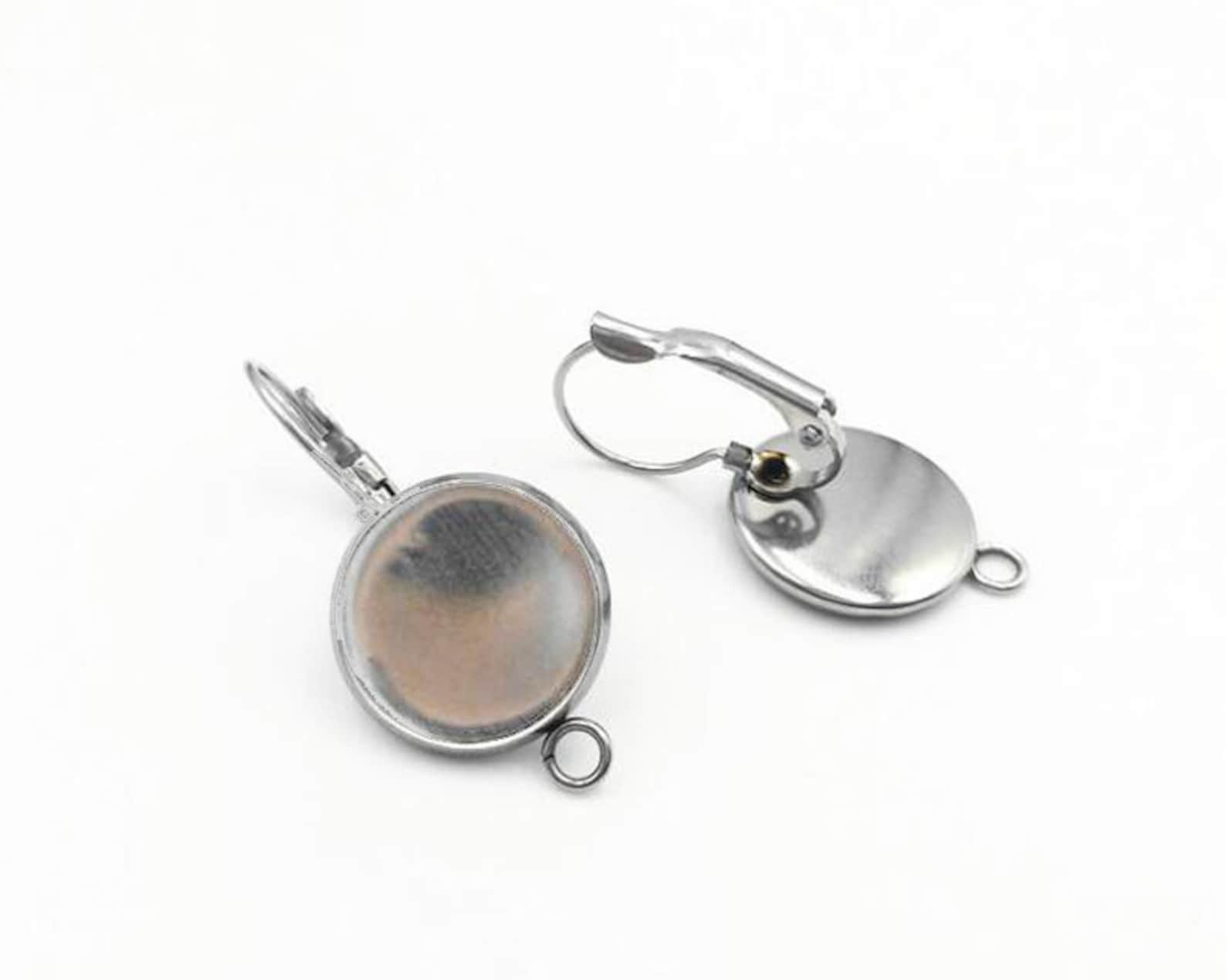 50pcs Round Stainless Steel French Earring Bases Blanks | Etsy