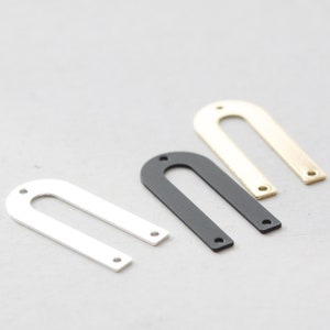 12x26mm 3 Hole Raw Brass U Shape Pendant Charms - Brass U Shape Pendant ...
