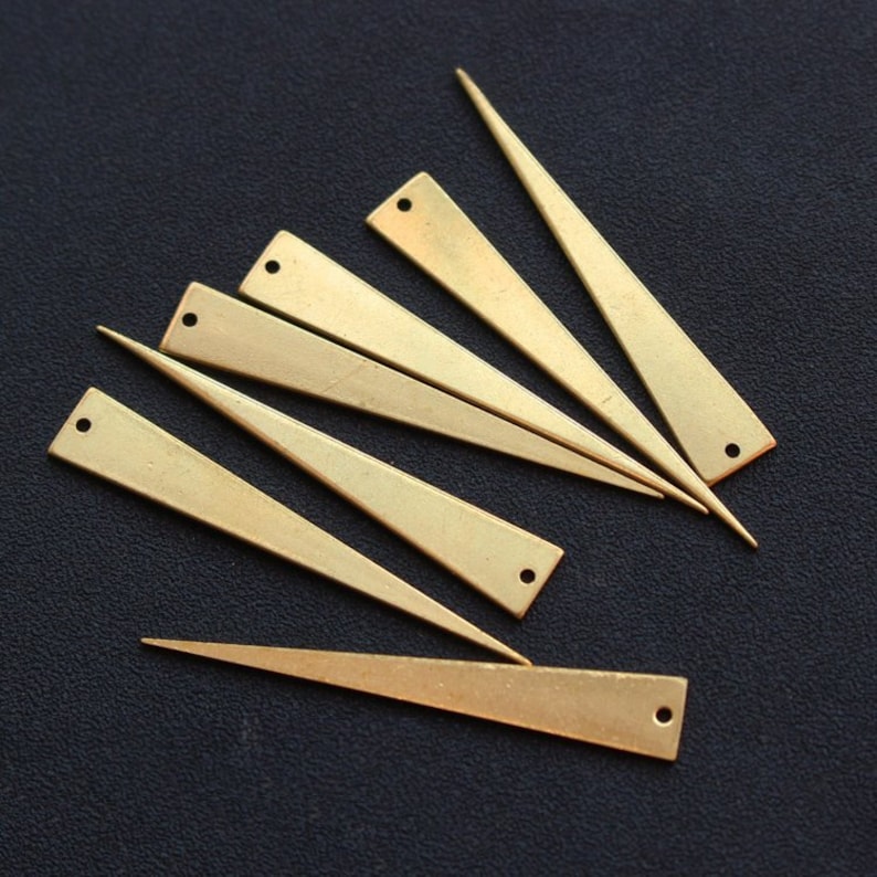 100pcs 8x51mm Raw Brass Long Triangle Pendant Brass Pendant | Etsy