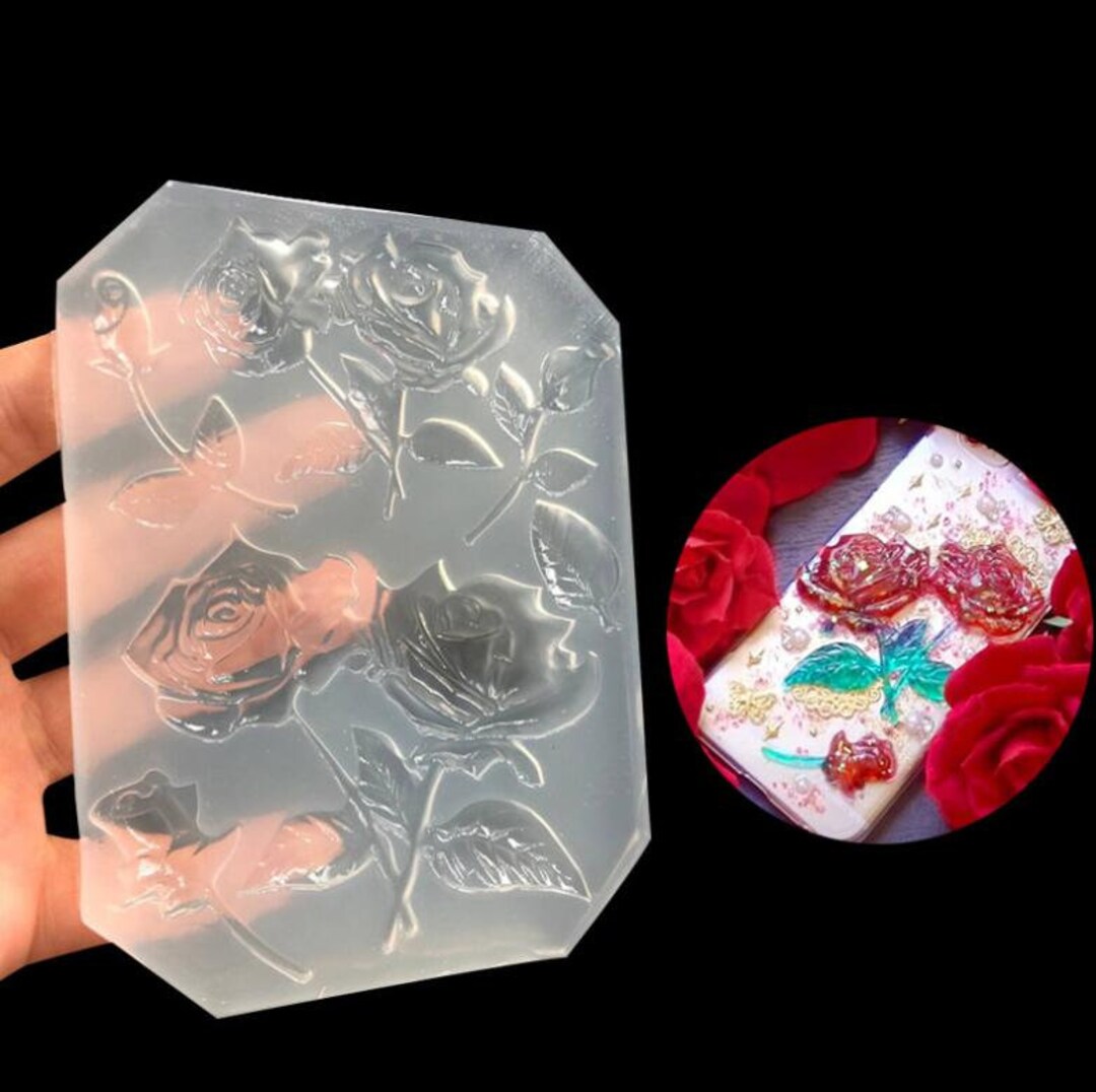 Rose Flower Silicone Mold, Flower Resin Mold, Resin Craft Art Mould ...