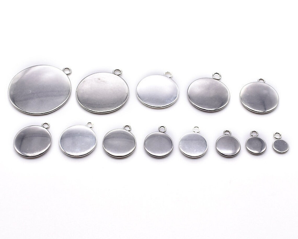 50pcs Stainless Steel Bezel Blanksround Bezel Tray Setting - Etsy