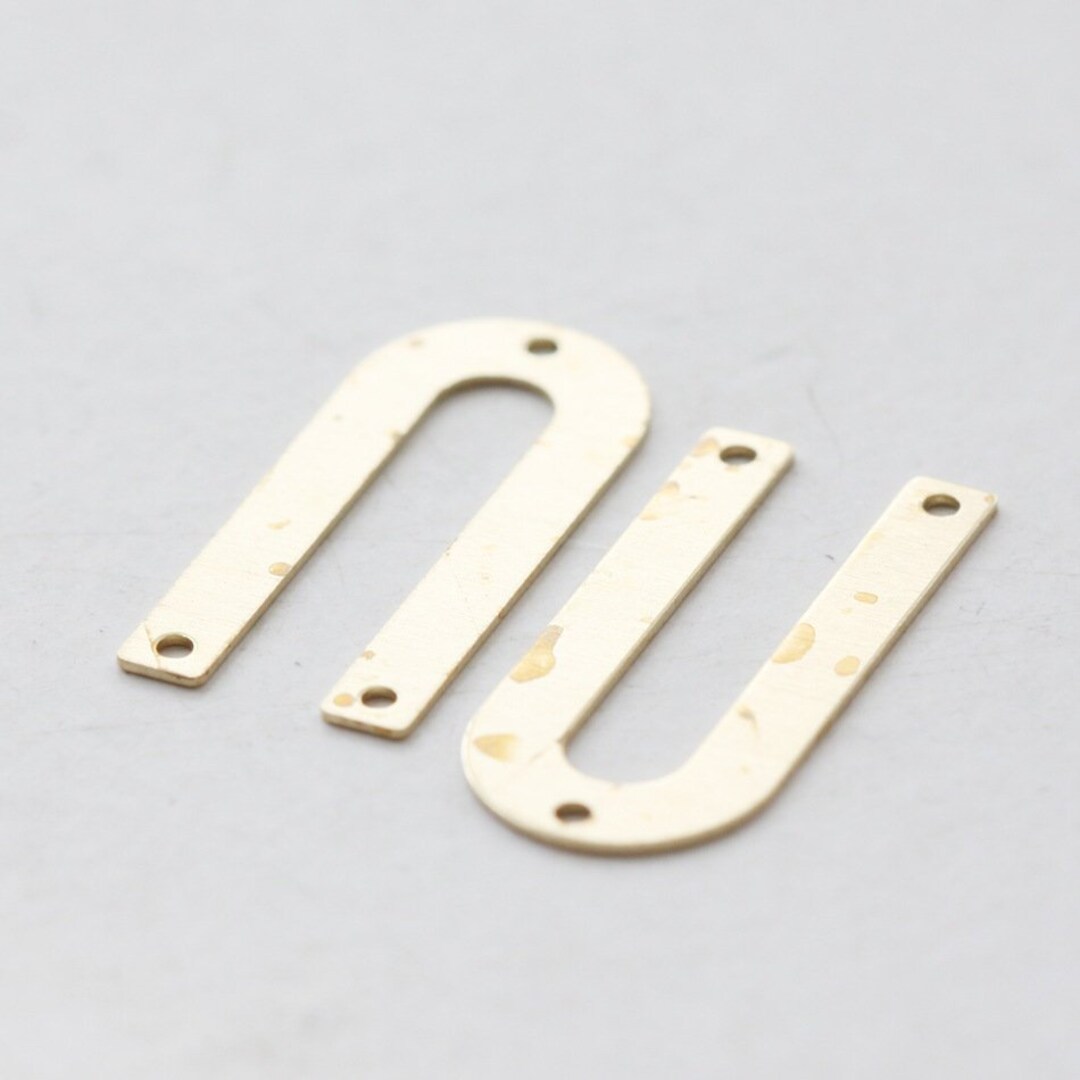 12x26mm 3 Hole Raw Brass U Shape Pendant Charms - Brass U Shape Pendant ...