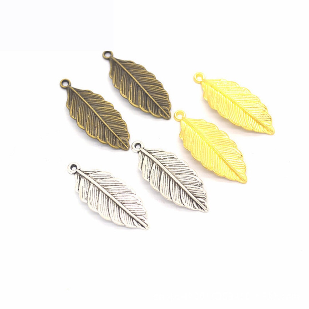 100pcs 31x13mm 3 Colors Choice,tree Leaf Charms,fancy Leaf Charms,cute ...