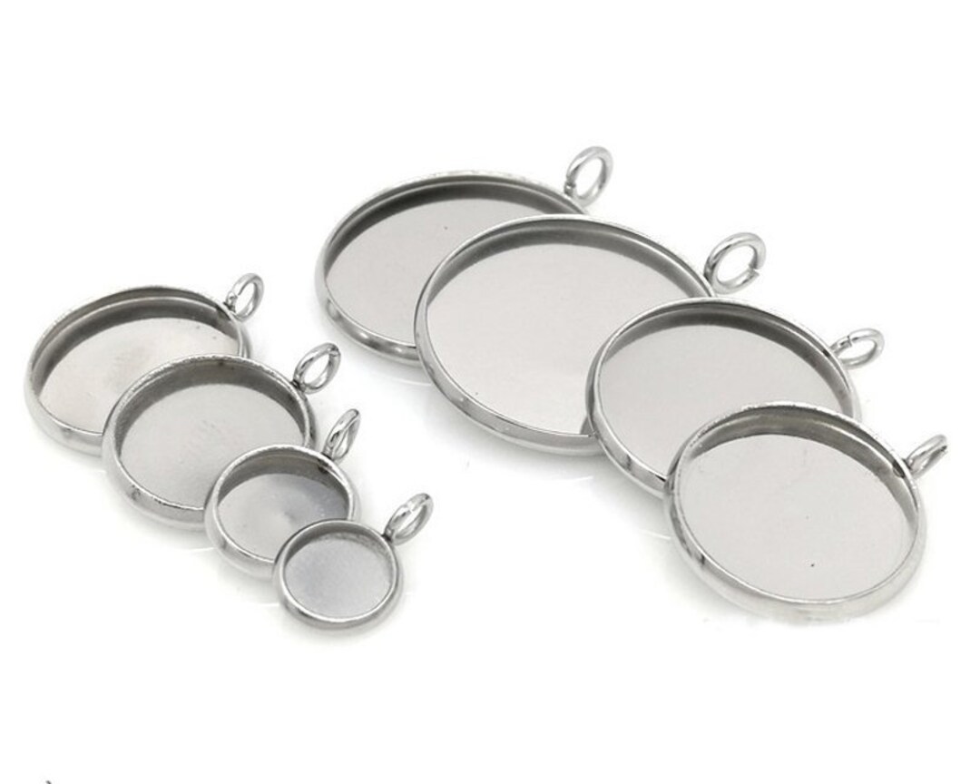 50pcs Stainless Steel Bezel Blanks,round Bezel Tray Setting Cups,bezel ...