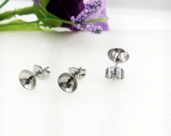 Wholesale 100pcs Earring Posts Surgical Stainless Steel | Etsy