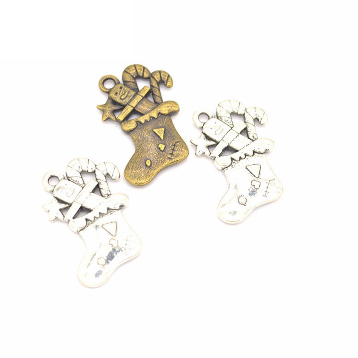 30pcs 29x20mm Antique Silver/antique Bronze Christmas Socks - Etsy