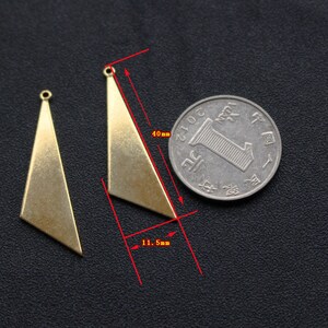 50pcs 11.5x40mm Raw Brass Triangle Pendant -brass Triangle Blanks ...