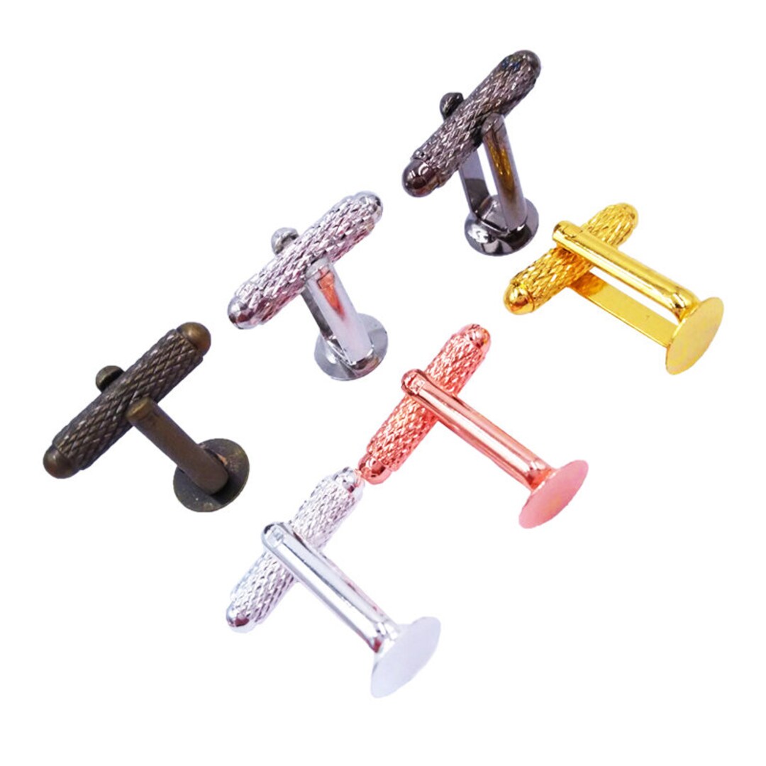 20pcs Brass French Style Cufflinks, Metal Plated Cufflink, Screw Thread ...