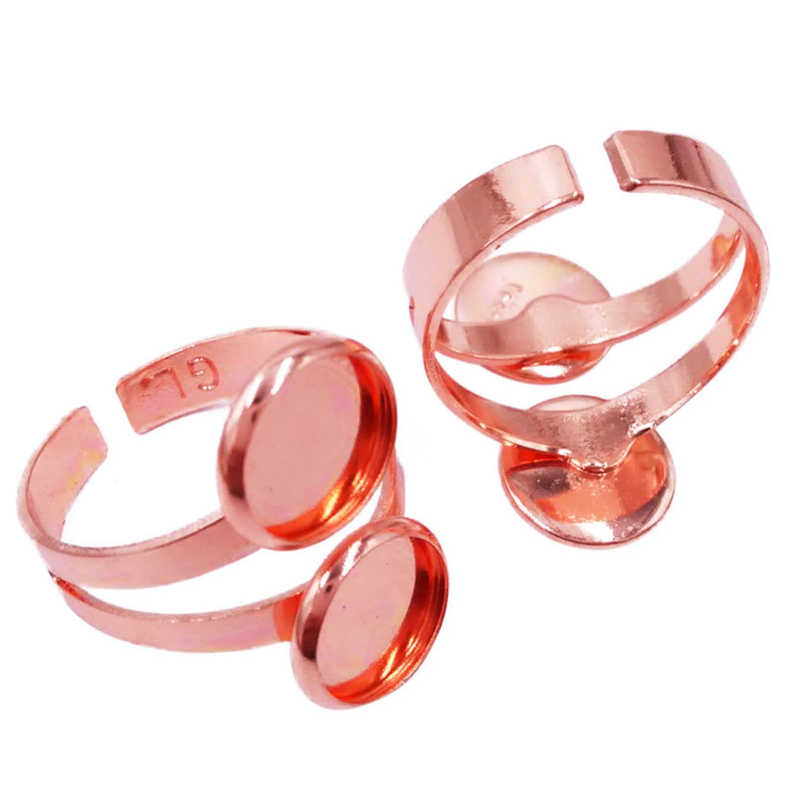 20pcs Brass Double Ring Base With Adjustable Ring W/ Two 10mm/ - Etsy
