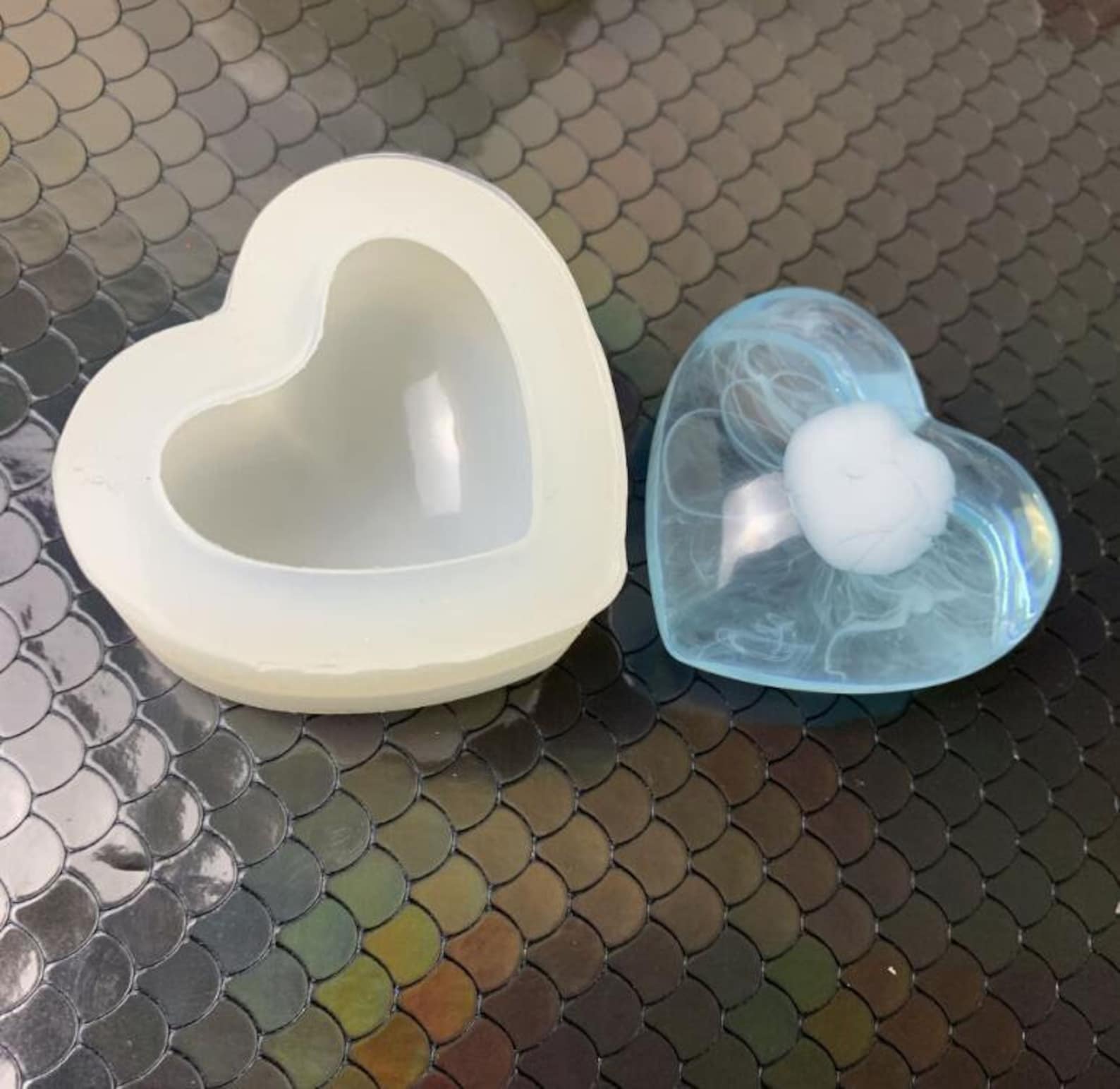 Heart Shape Silicone Mold DIY Heart Resin Mold Resin Craft - Etsy
