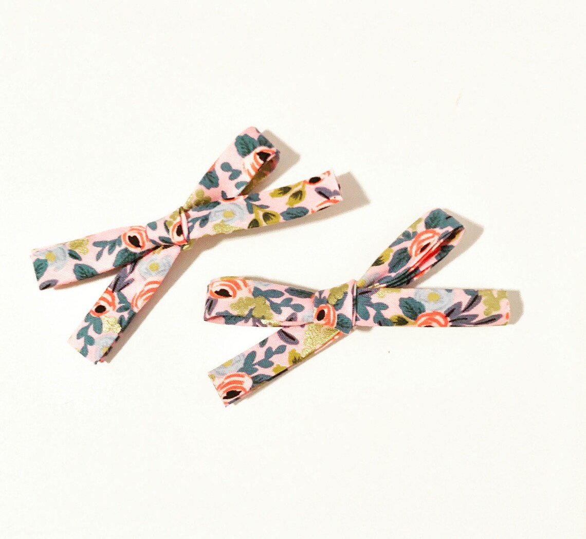 Pigtail Hair Bows Floral Bows Opal Boulevard Bias Tape - Etsy