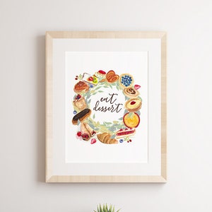 Dessert Wall Art Digital Print Instant Download Printable Food French ...