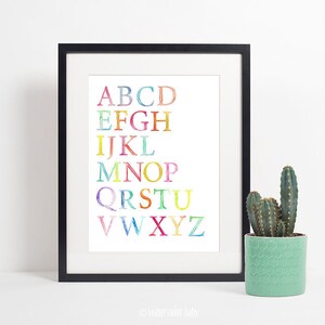 Watercolor Alphabet Letter Art Digital Print Instant Download Printable ...