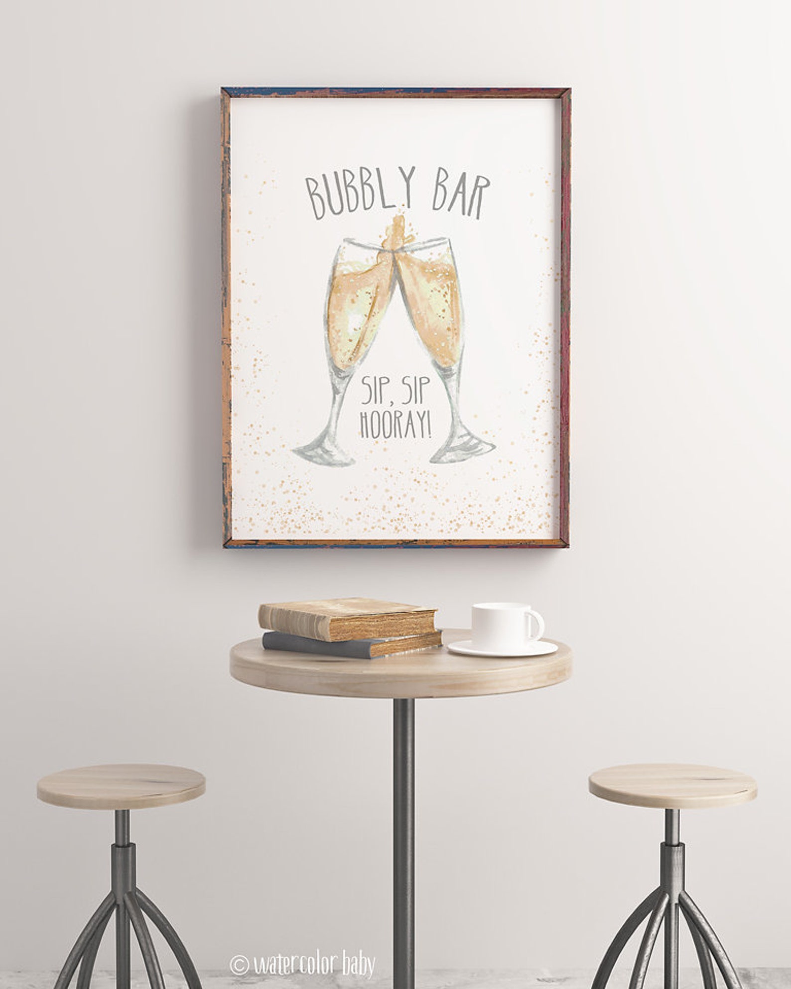 Bubbly Bar Digital Print Instant Download Printable Watercolor ...