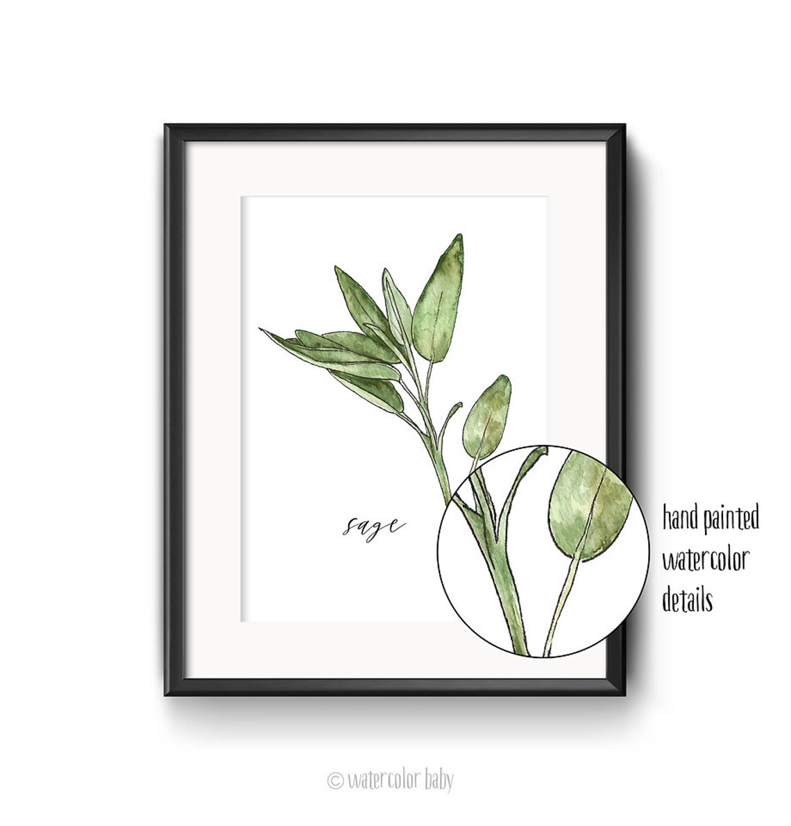 Sage Herb Print Digital Art Instant Download Gift for Her Home Kitchen ...