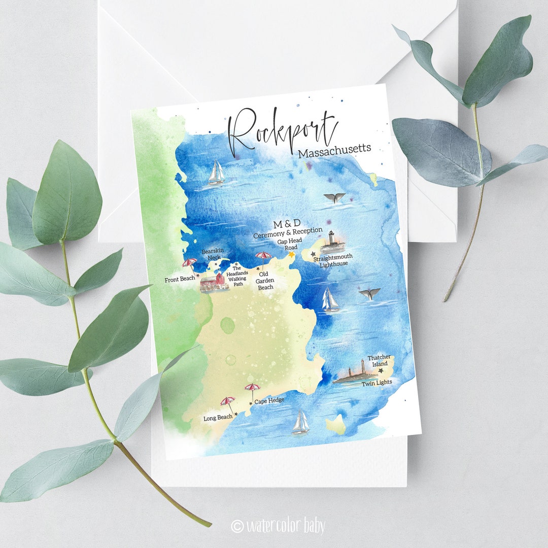 Custom Wedding Location Map Digital Print, Illustrated Announcement ...