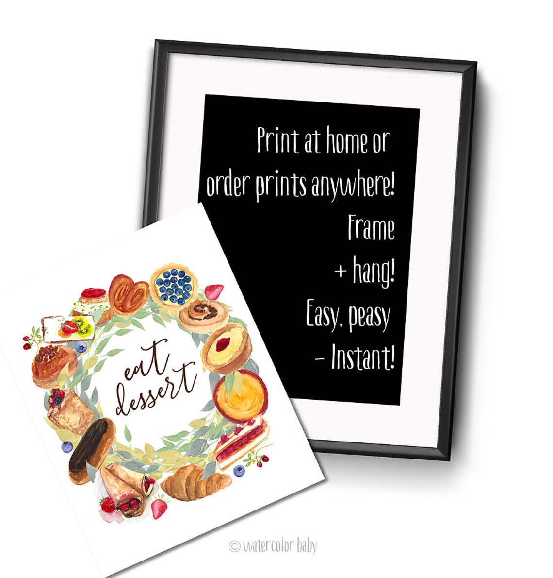 Dessert Wall Art Digital Print Instant Download Printable Food | Etsy