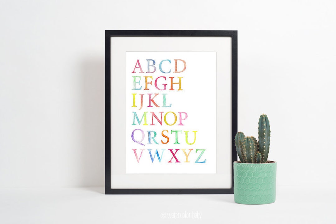 Watercolor Alphabet Letter Art Digital Print Instant Download Printable ...