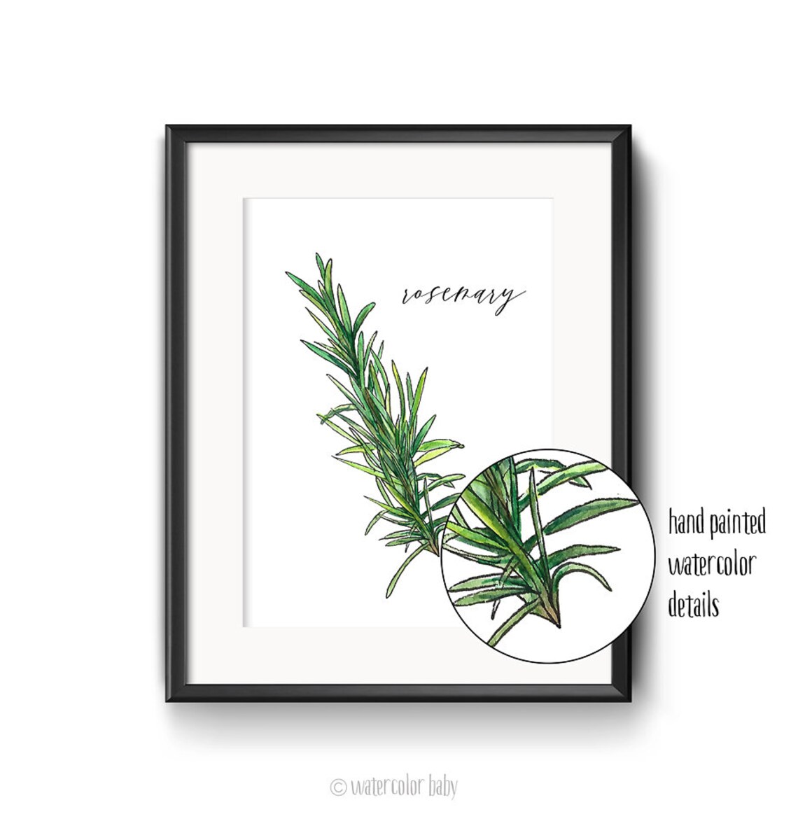 Rosemary Herb Print Digital Art Instant Download Printable Home Decor ...