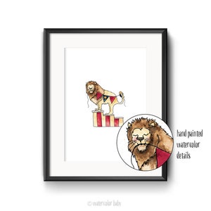 Vintage Circus Lion Digital Print Instant Download Printable Watercolor ...