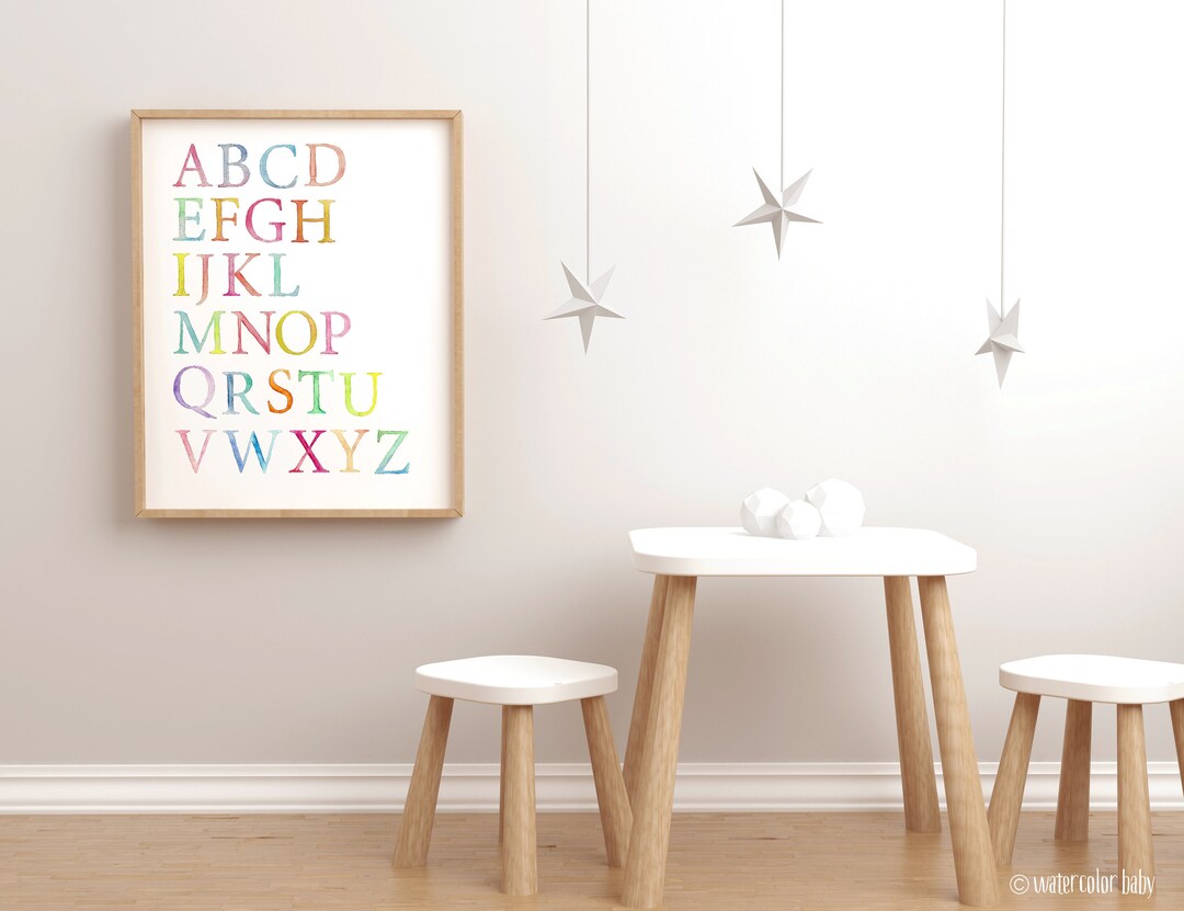 Colorful Alphabet Digital Art Print Instant Download Printable Wall Art ...