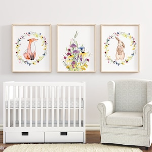Woodland Rabbit Art Digital Print Instant Download Printable Wall Art ...