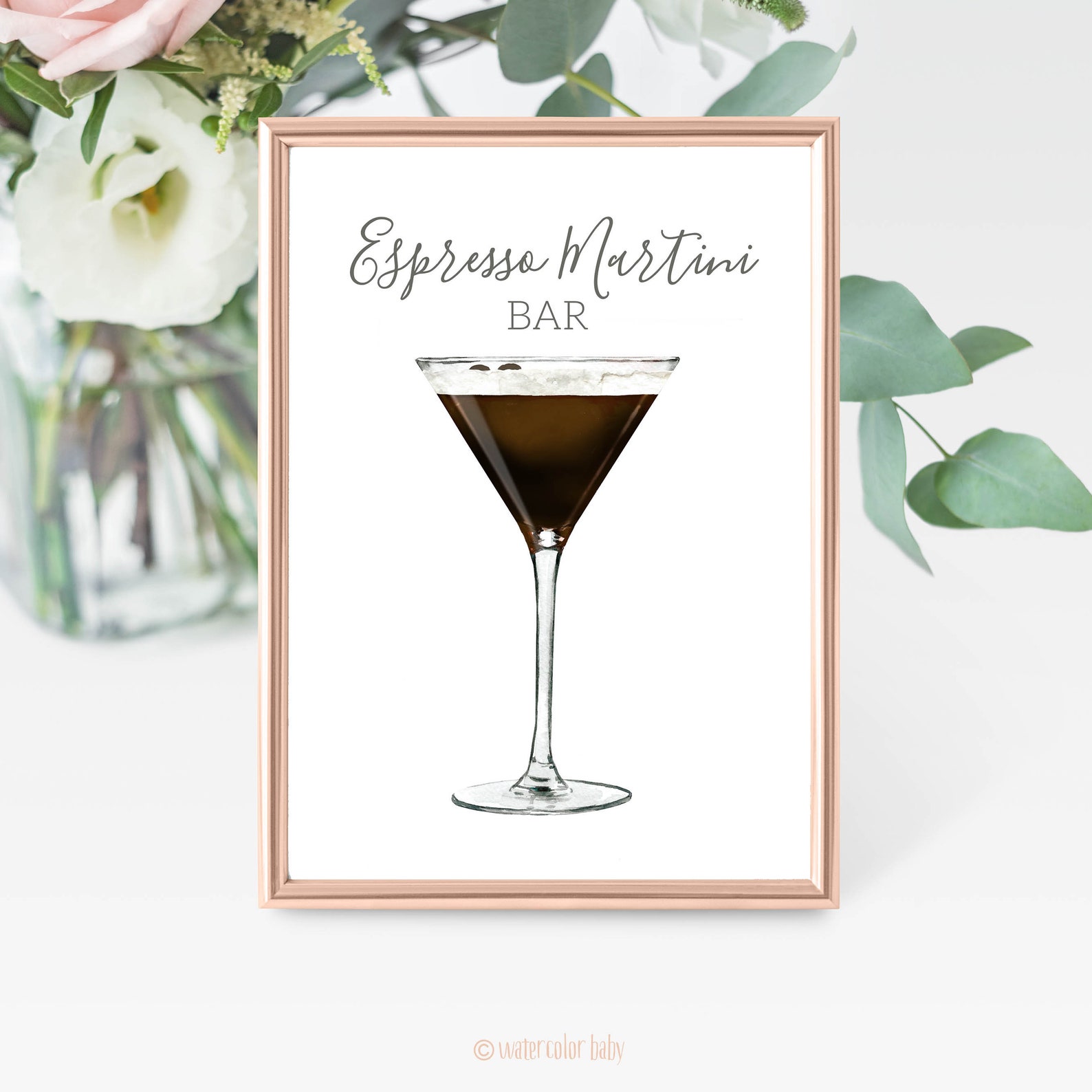 Espresso Martini Bar Digital Print, Signature Cocktail Sign, Wedding ...