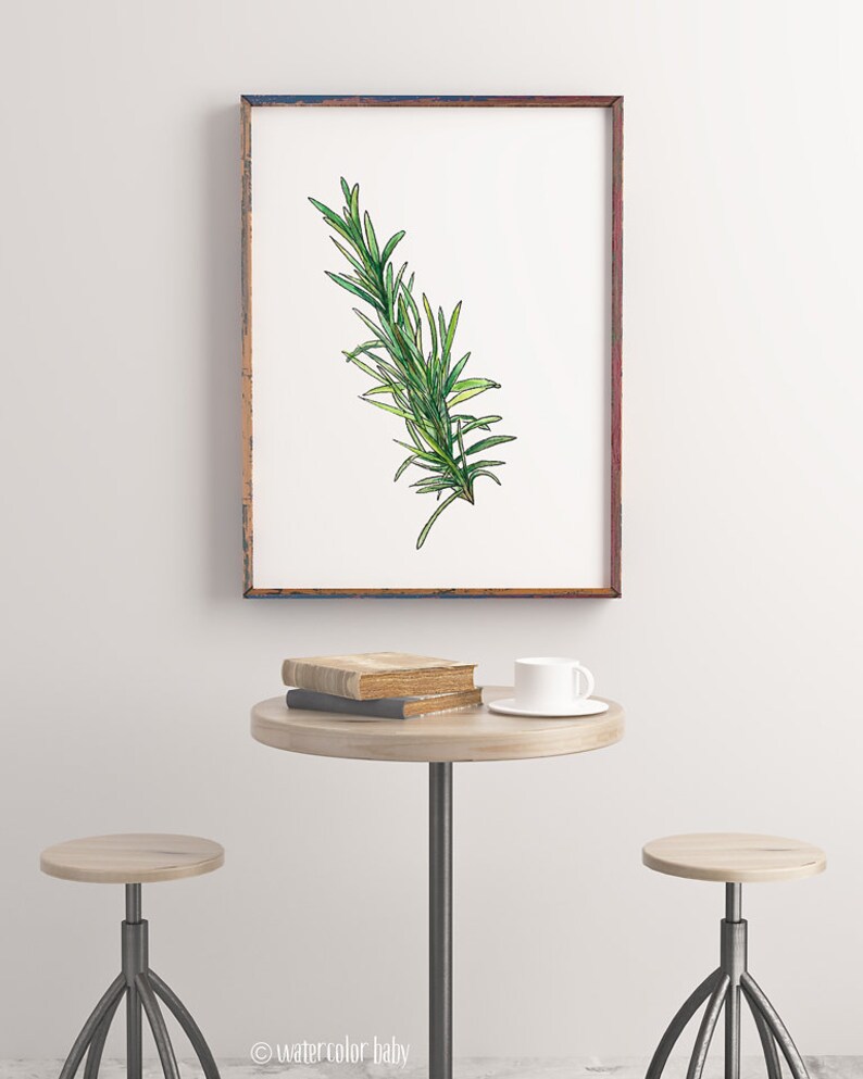 Rosemary Herb Print Digital Art Instant Download Printable Home Decor ...