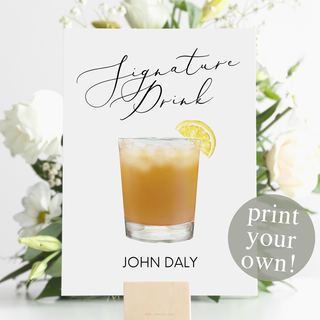 John Daly Tea & Lemonade Signature Drink Digital Print, Signature ...