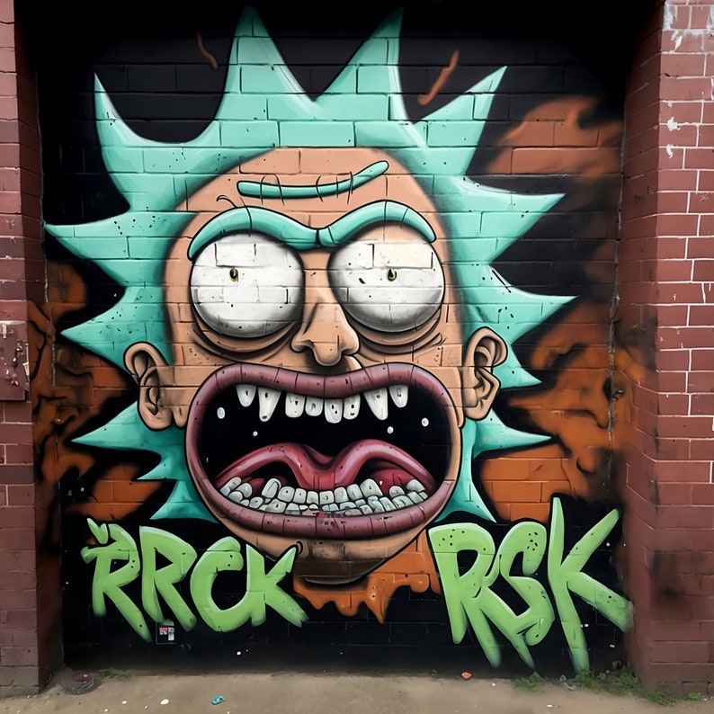 AI Generated Rick Sanchez Graffiti Art - Etsy
