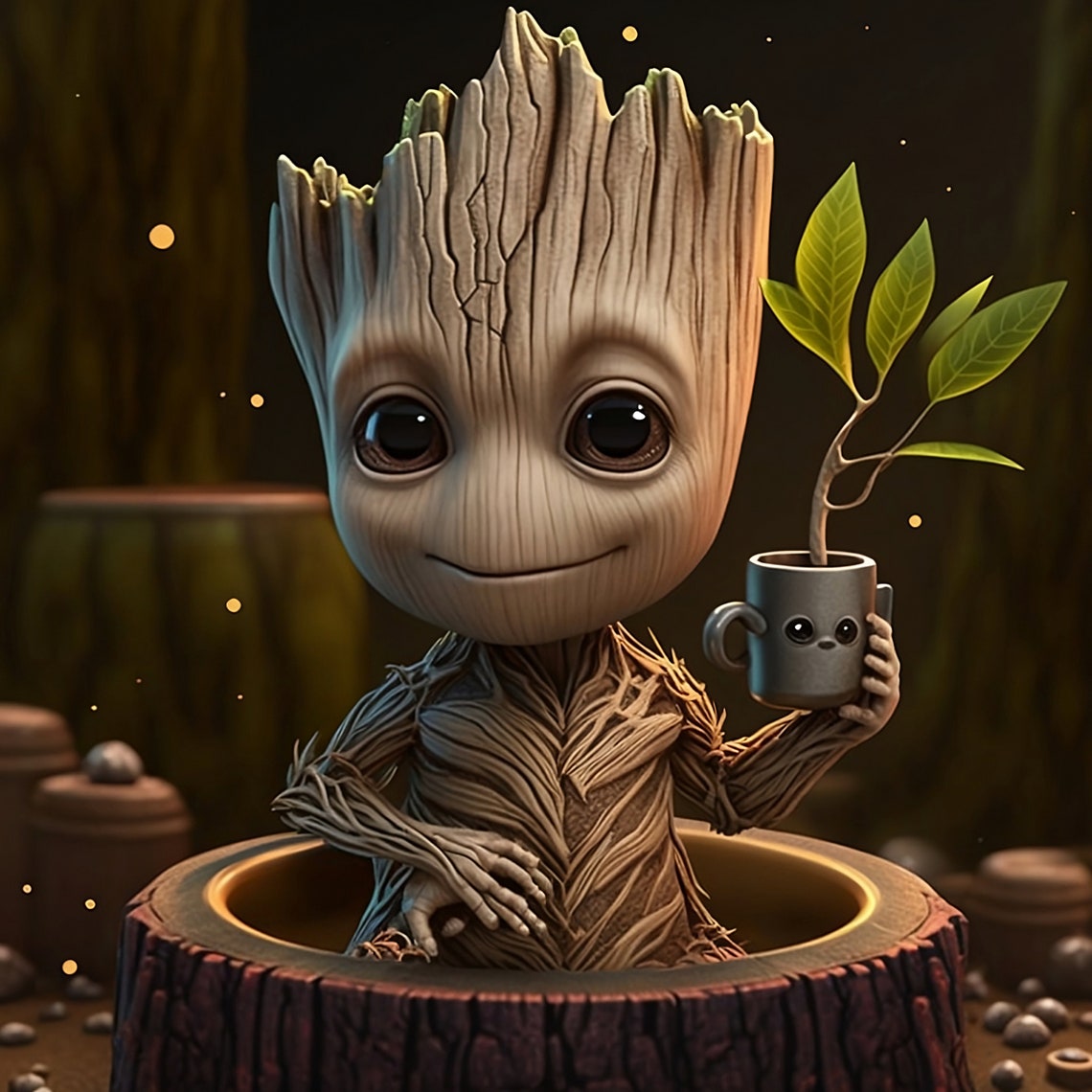 AI Generated Baby Groot Art - Etsy