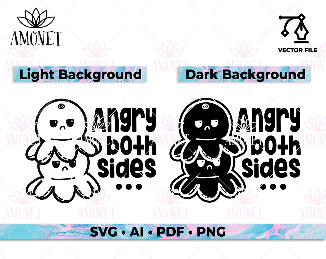Angry Mood Octopus SVG PDF PNG funny svg Vector Cute - Etsy España
