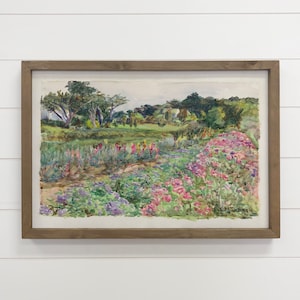 Flower Garden in Bloom - Framed Nature Art - Cottage Art - Etsy