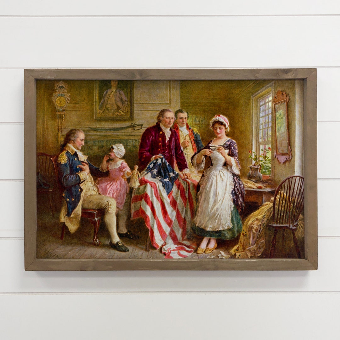 Betsy Ross American Flag Painting - Patriotic Painting Decor - Etsy