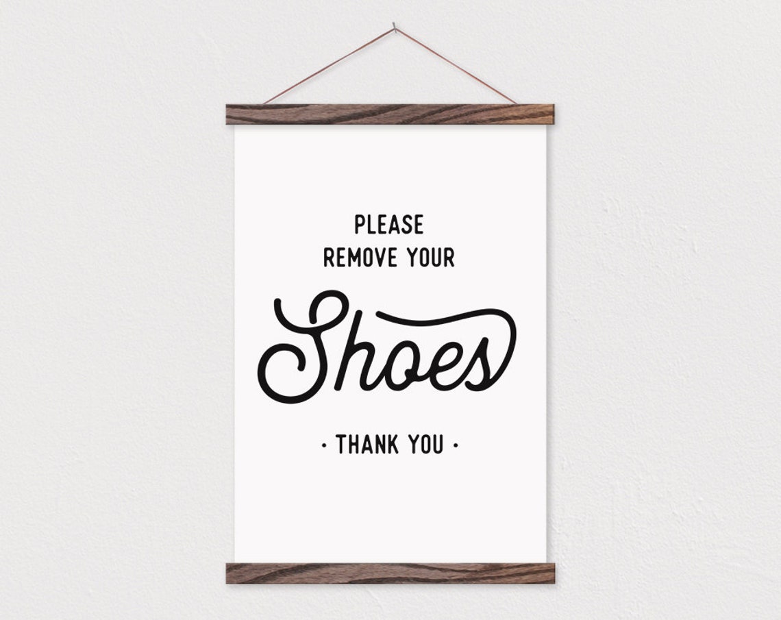 Remove Shoes Canvas Print Custom Frame Entryway Sign | Etsy
