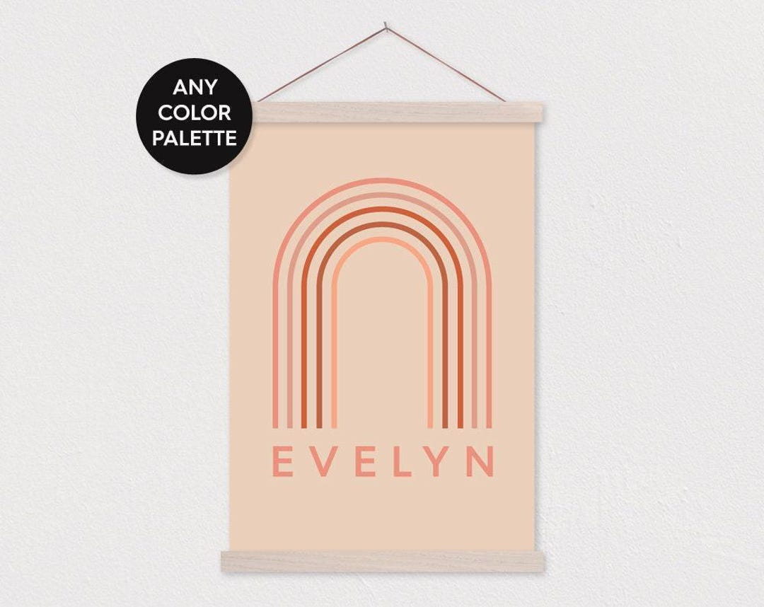 Modern Boho Rainbow Earthy Blush Colors Poster Hanger Frame With Your ...