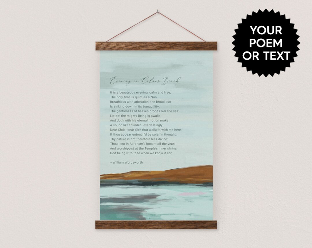 Coastal Wall Art - Coastal Painting Wall Hanging - Custom Poem Decor ...