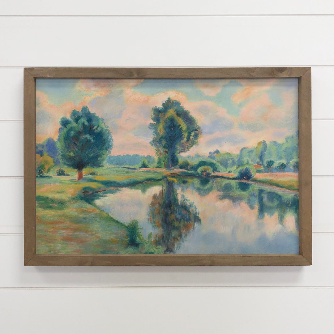 Calm Spring Landscape - Spring Landscape Canvas Art - Framed - Etsy