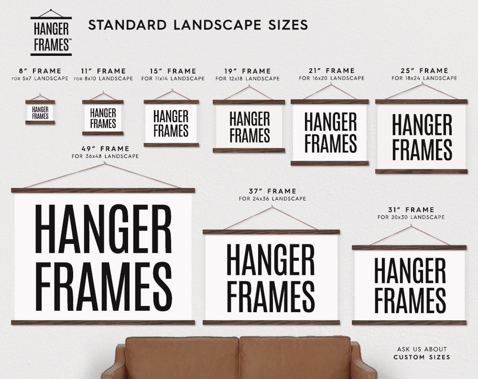 HANGER FRAMES™ Wooden Magnetic Poster Hanger for Framing Art | Etsy