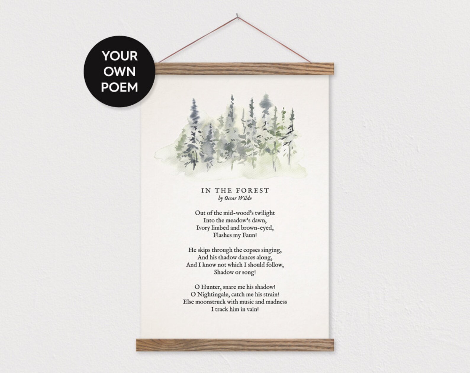 Custom Poem With Forest Tree Art Hanging Canvas Art Pix - Etsy
